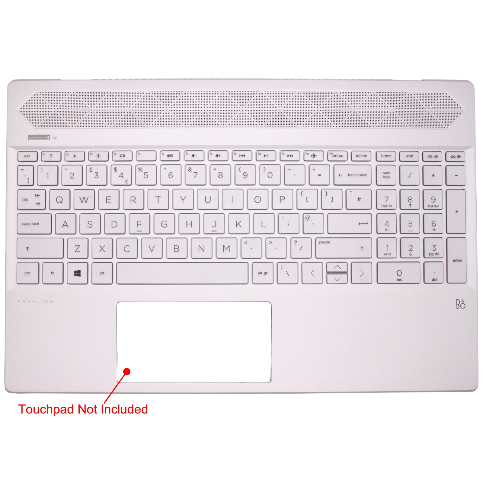 Compatible Keyboard Silver Palmrest Cover For HP PAVILION 15-CS1504SA ...