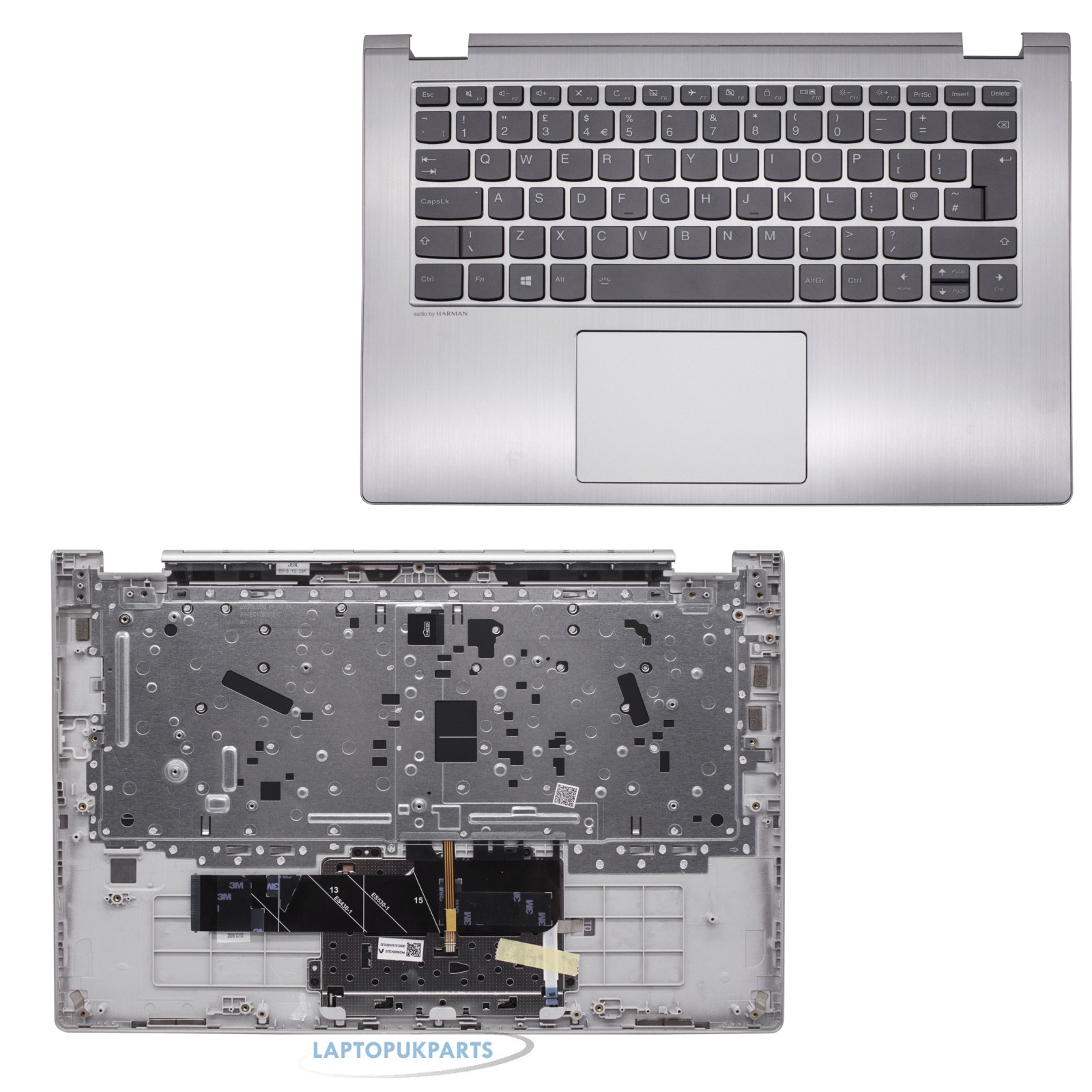 Replace For Lenovo Yoga 530-14IKB Silver Palmrest Touchpad UK Backlit ...